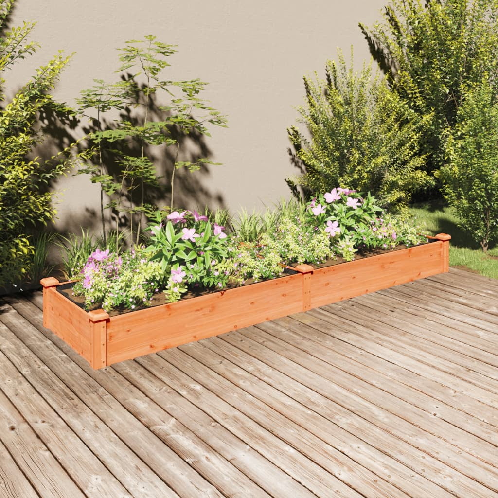 vidaXL Garden Raised Bed with Liner Brown 94.5"x23.6"x9.8" Solid Wood Fir - Walmart.com
