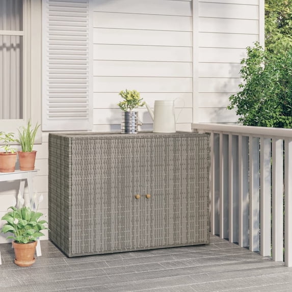 VidaXL Garden Storage Unit: Waterproof Poly Rattan Patio Furniture ...