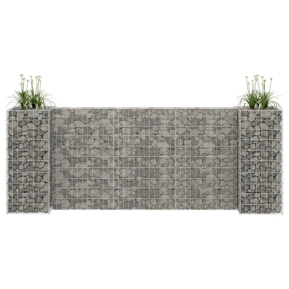 vidaXL H-Shaped Gabion Planter Steel Wire 223.6"x15.7"x39.4", 145661 ...