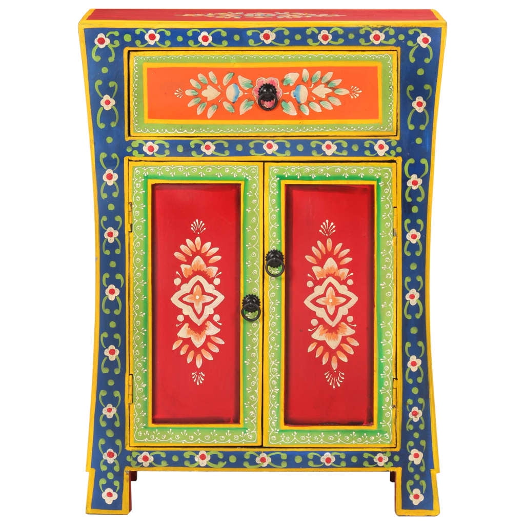 vidaXL Hand Painted Sideboard 21.3"x11.8"x29.1" Solid Wood Mango ...