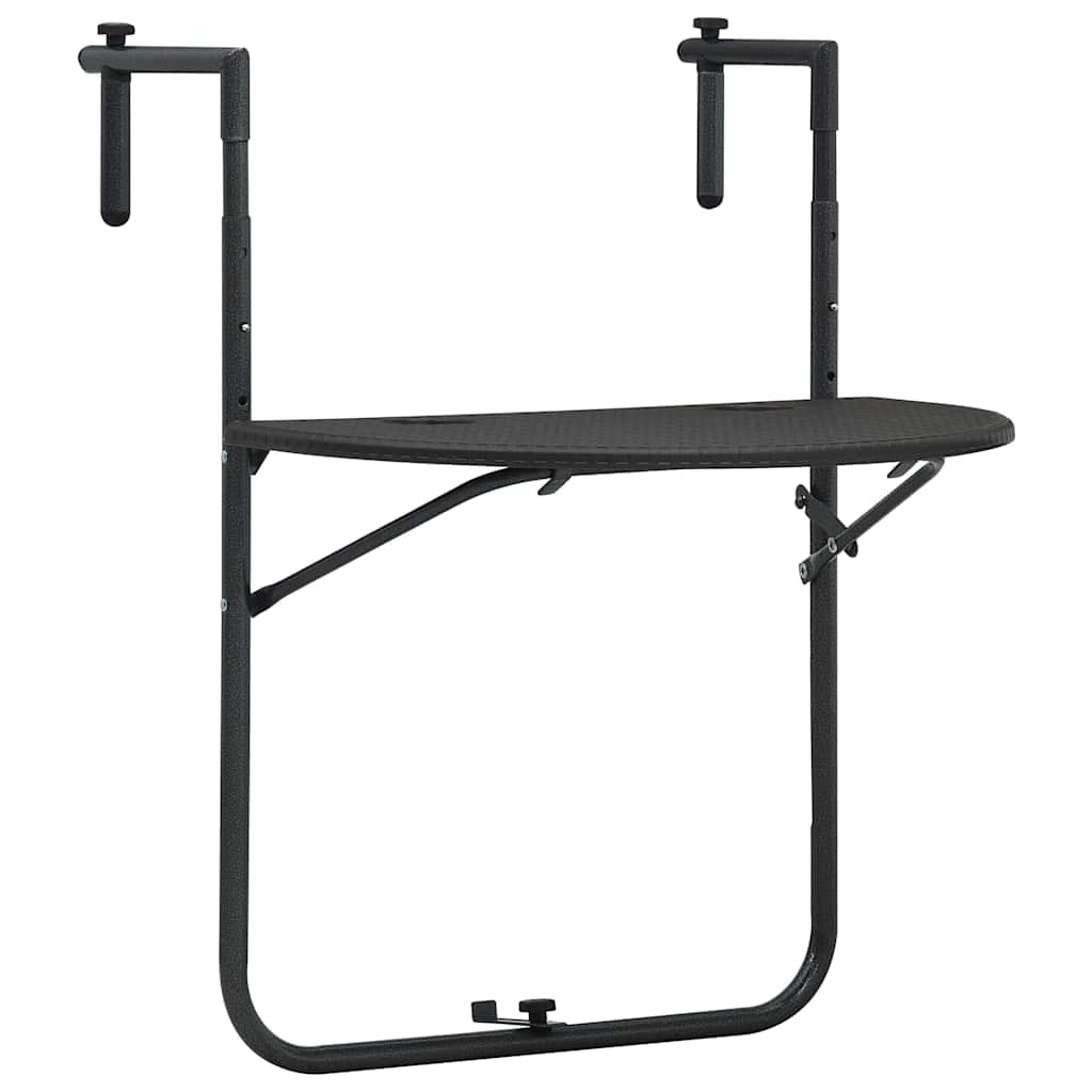 vidaXL Hanging Balcony Table Folding Outdoor Patio Table Rattan Look ...