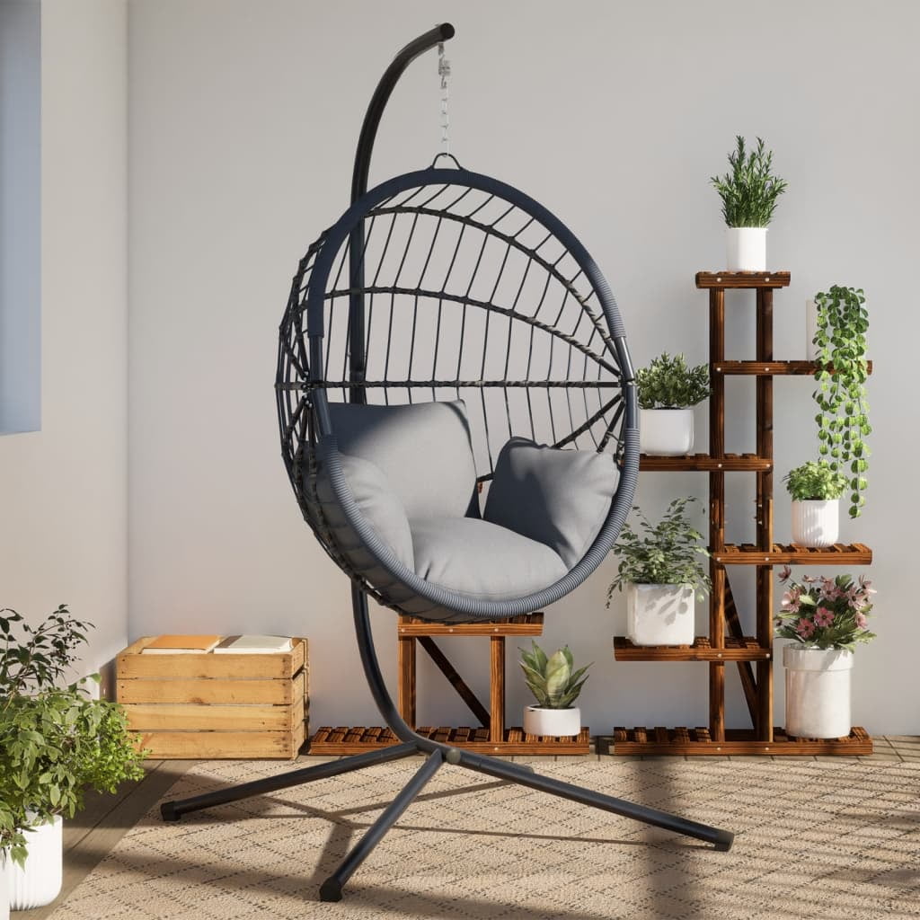 vidaXL Hanging Egg Chair Stand with Spring Hook Outdoor Garden Frame ...
