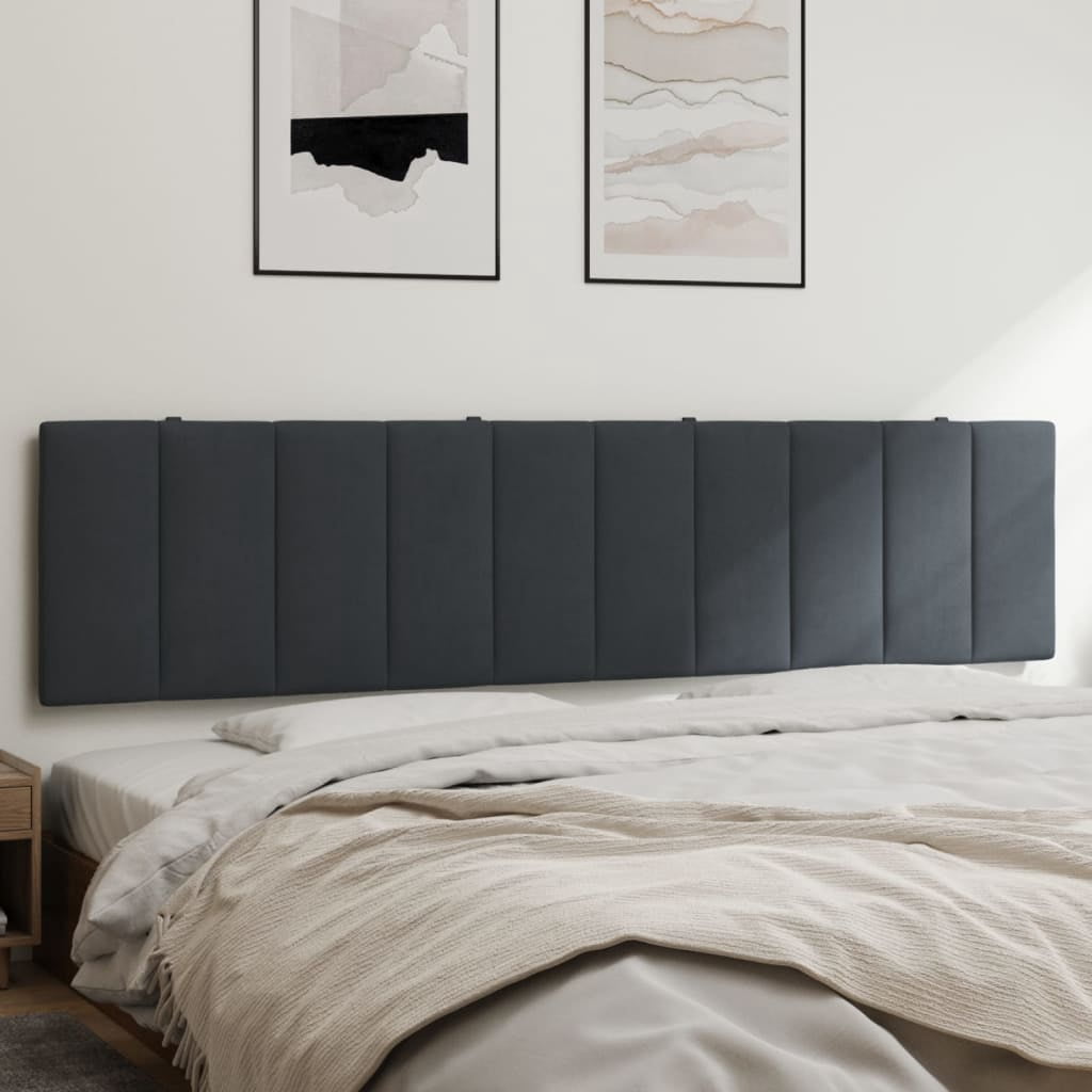 vidaXL Headboard Cushion Dark grey Velvet (100% polyester) 76.0 in wide ...