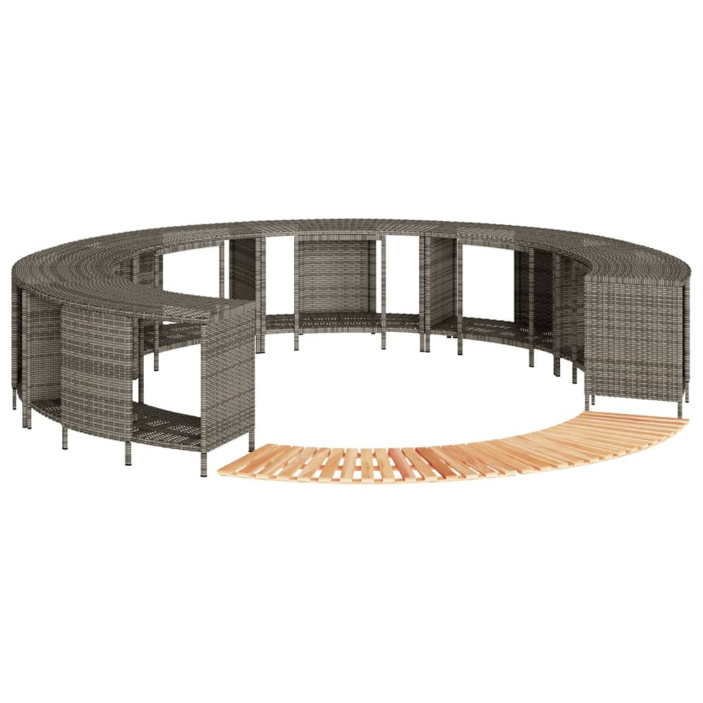 vidaXL Hot Tub Surround Storage Shelf Outdoor Poly Rattan and Solid ...