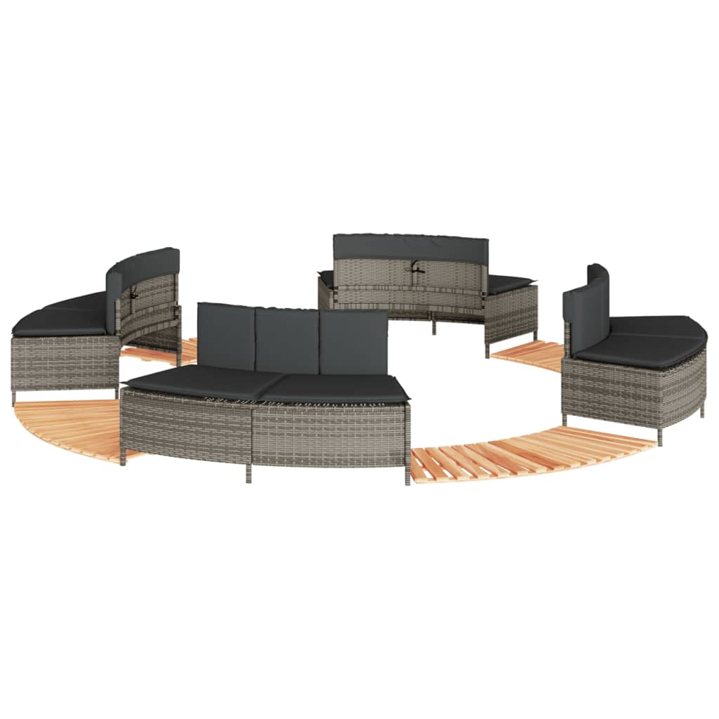 vidaXL Hot Tub Surround Storage Shelf Outdoor Poly Rattan and Solid ...
