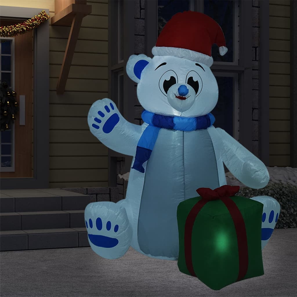 vidaXL Christmas Inflatable Polar Bear LED Indoor and Outdoor 8 ft ...