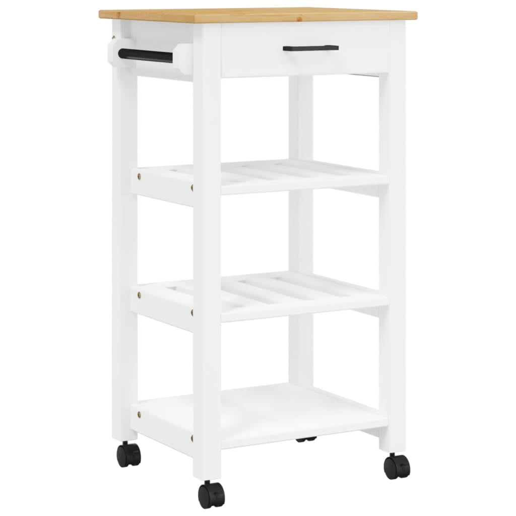 vidaXL Kitchen Trolley MONZA 18.9"x15.7"x35.4" Solid Wood Pine ...