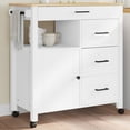 vidaXL Kitchen Trolley MONZA Modern Solid Pine Wood 33.1" x 15.7" x 35. ...