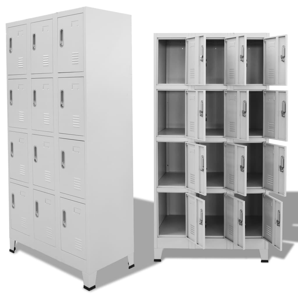 vidaXL Locker Cabinet with 12 Compartments 35.4"x17.7"x70.9" - Walmart.com