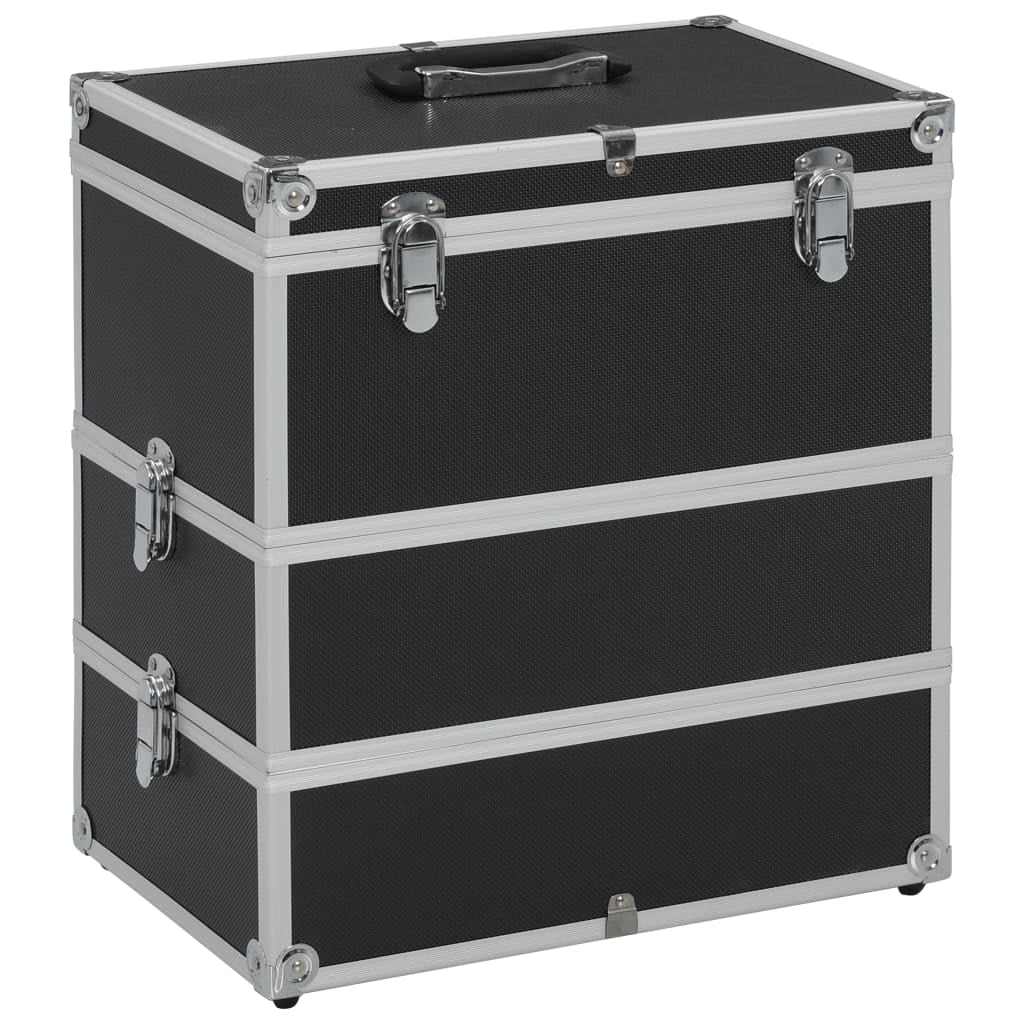 vidaXL Make-up Case Aluminum Cosmetic Bag Beauty Vanity Case Multi ...