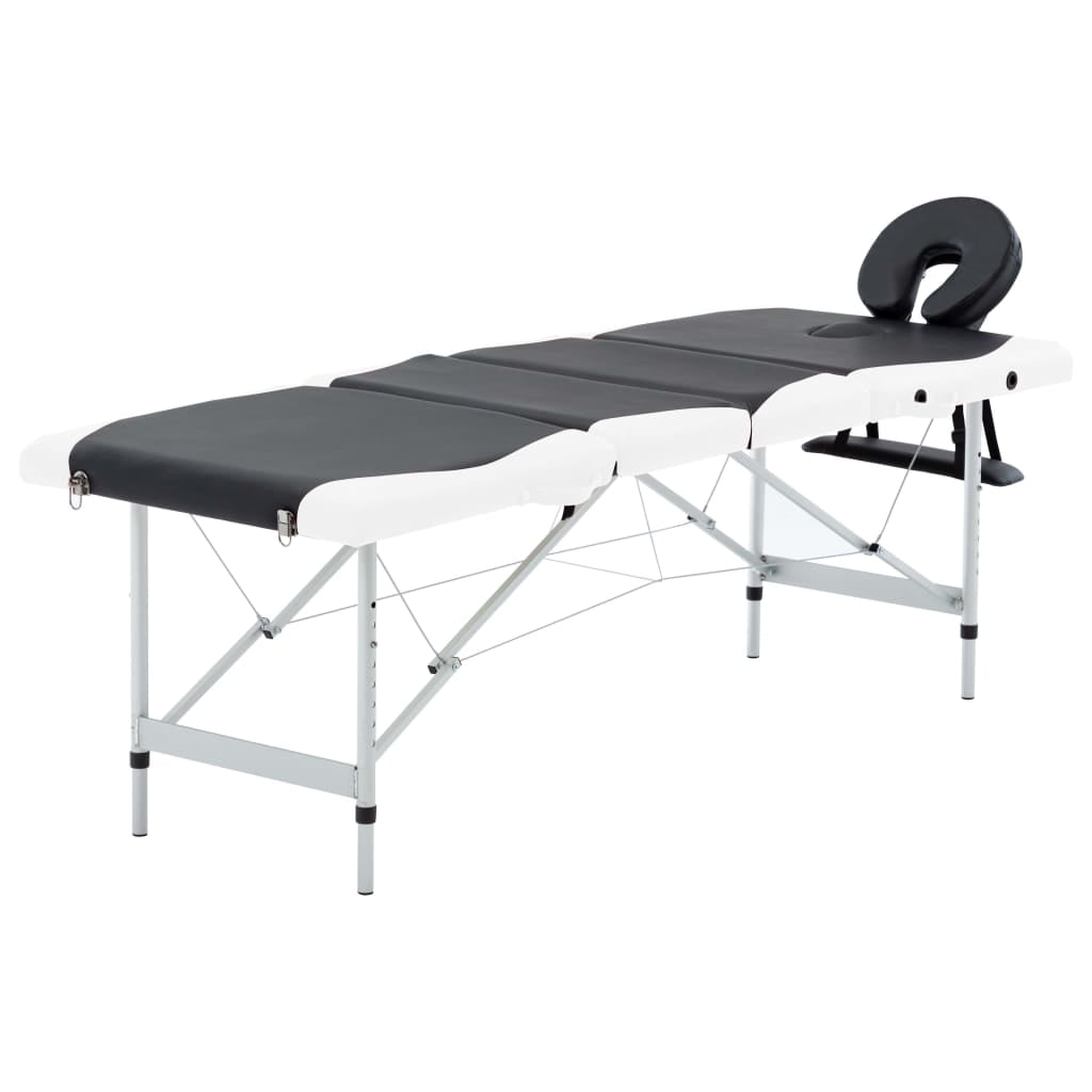 vidaXL Massage Table Foldable Massage Bed Salon Therapy Table 4 Zones ...