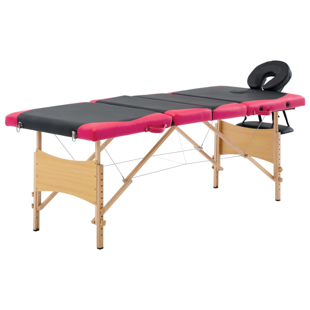 vidaXL Massage Table Foldable Massage Bed Salon Therapy Table 4 Zones ...