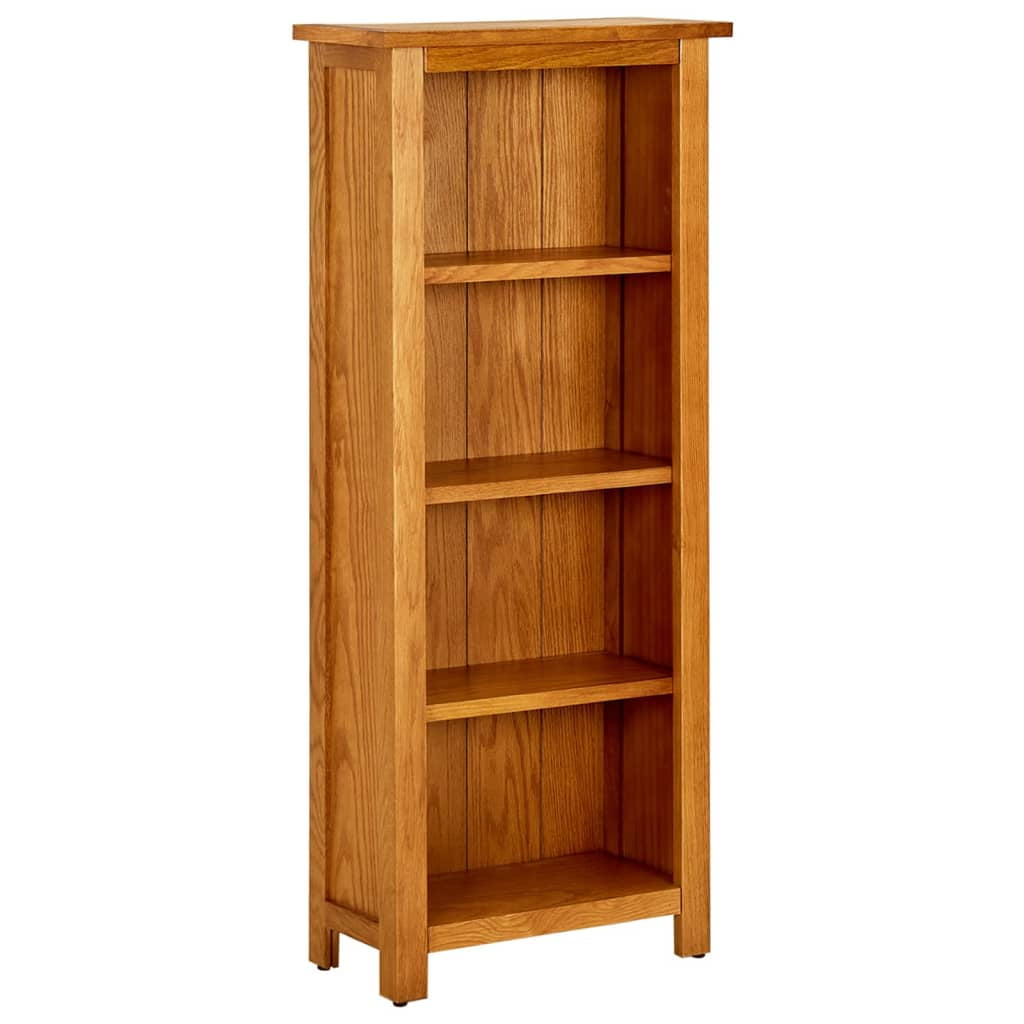 vidaXL Narrow Bookcase Solid Wood Oak Wooden Book Shelf Organizer Multi ...