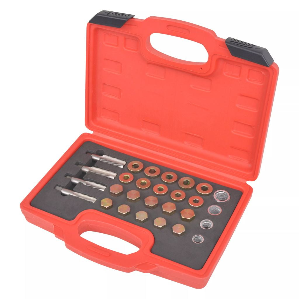 vidaXL Oil Drain Plug Sump Damaged Thread Repair Kit 64 pcs M13 M15 M17 ...