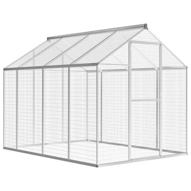 Walnest Outdoor Extra Large Bird Aviary Silver Black Large Parrots ...