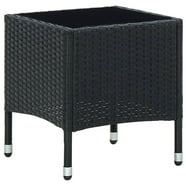 vidaXL Deck Exterior Accent Table, Outdoor PE Rattan Side Table with ...