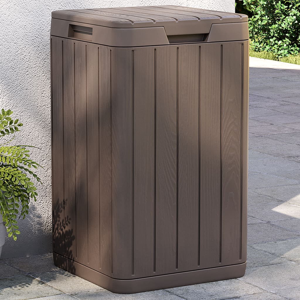 vidaXL Outdoor Garbage Bin Brown 15"x15"x25.6" PP - Walmart.com