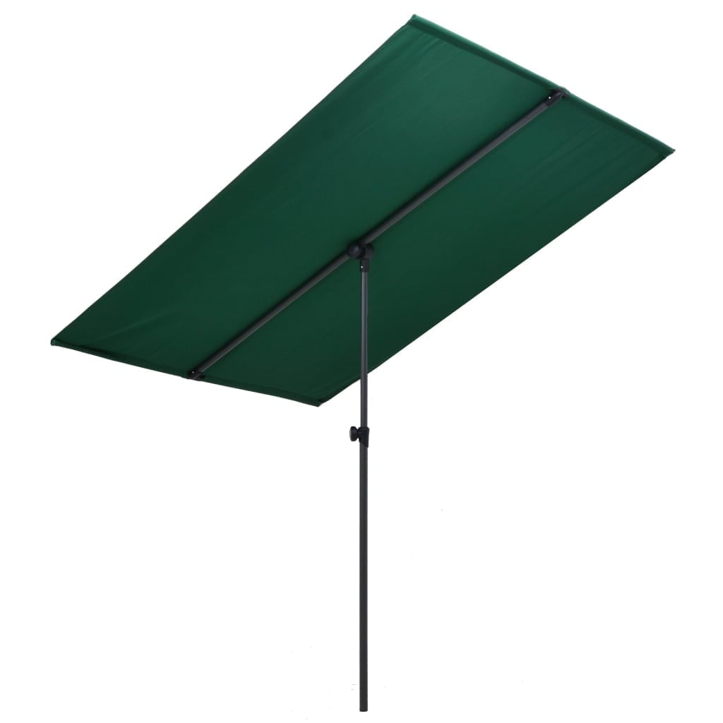 vidaXL Garden Parasol Green Aluminum Medium Rotatable Garden Parasol ...