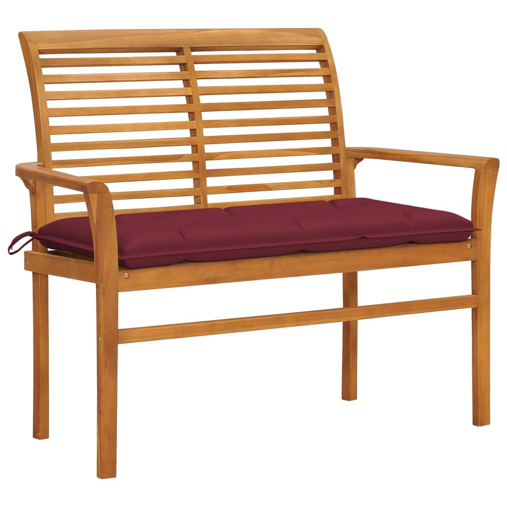 vidaXL Outdoor Patio Bench Garden Bench with Cushion for Porch Solid ...
