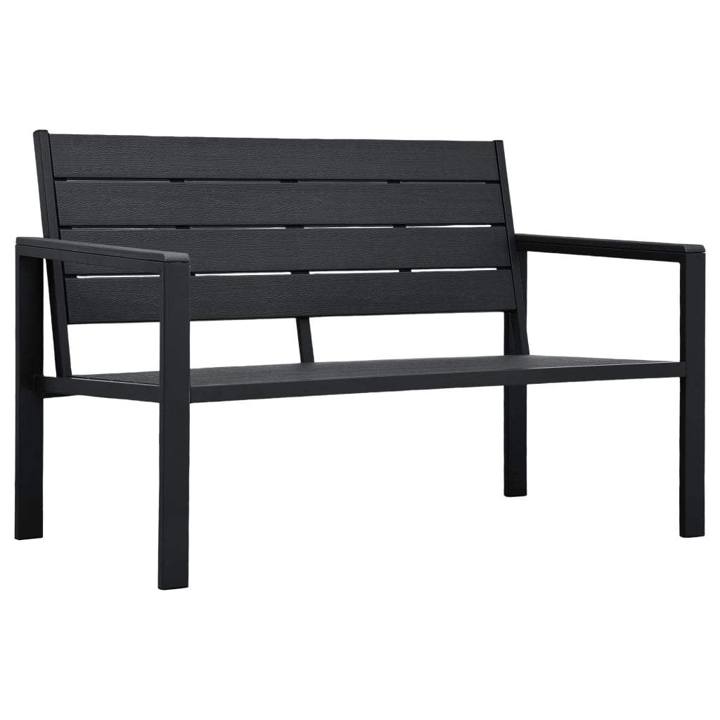 vidaXL Outdoor Patio Bench Garden Chair Bench with Armrests HDPE Wood ...