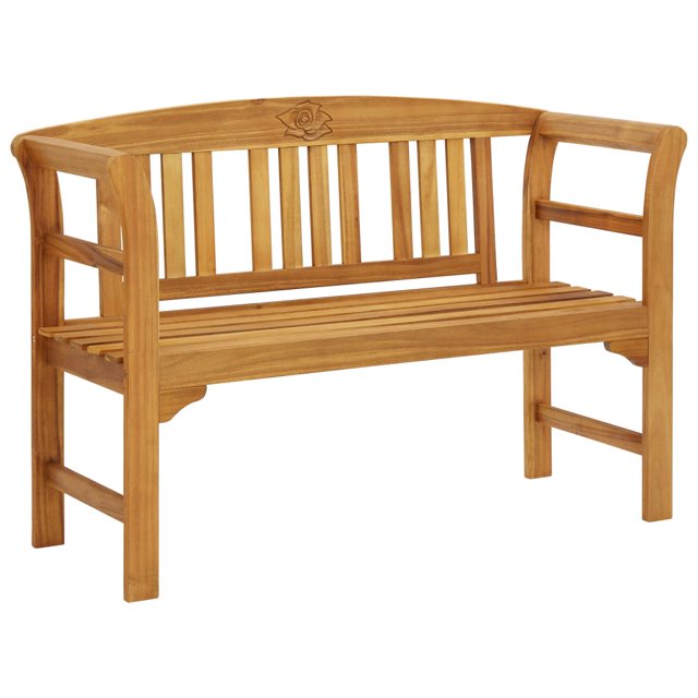 vidaXL Outdoor Patio Bench Garden Park Bench with Armrests Solid Wood ...