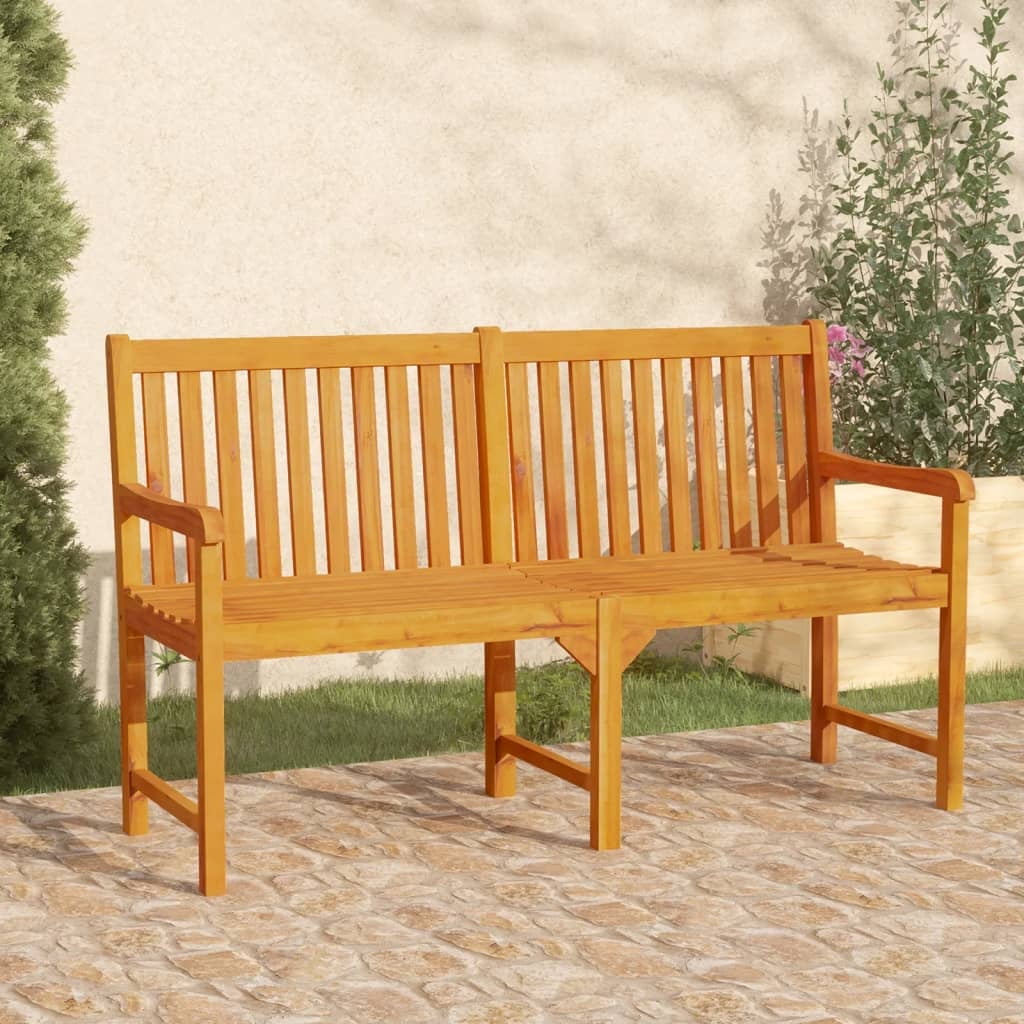 vidaXL Outdoor Patio Bench Garden Park Bench with Armrests Solid Wood ...