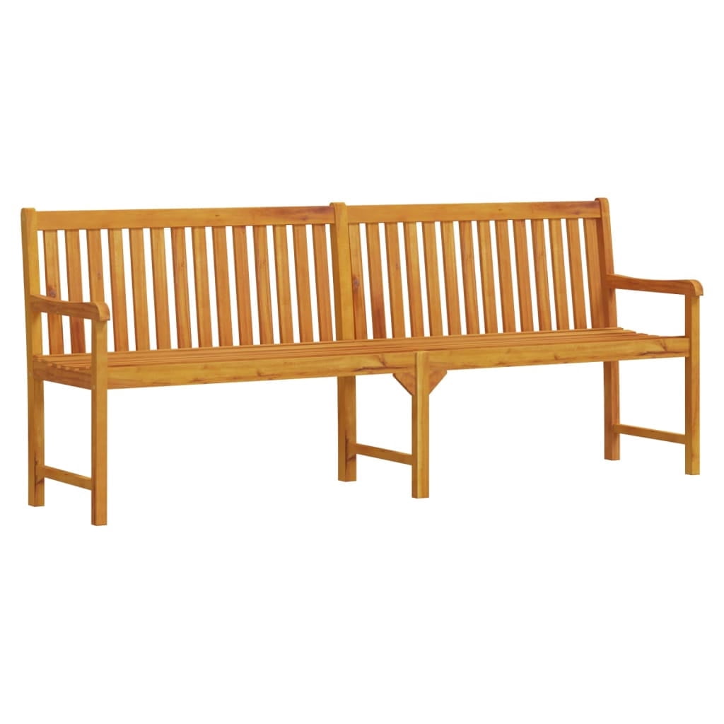 vidaXL Long Wooden Exterior Patio Bench with Armrests, Solid Acacia ...