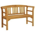 vidaXL Outdoor Patio Bench Garden Park Bench with Armrests Solid Wood ...