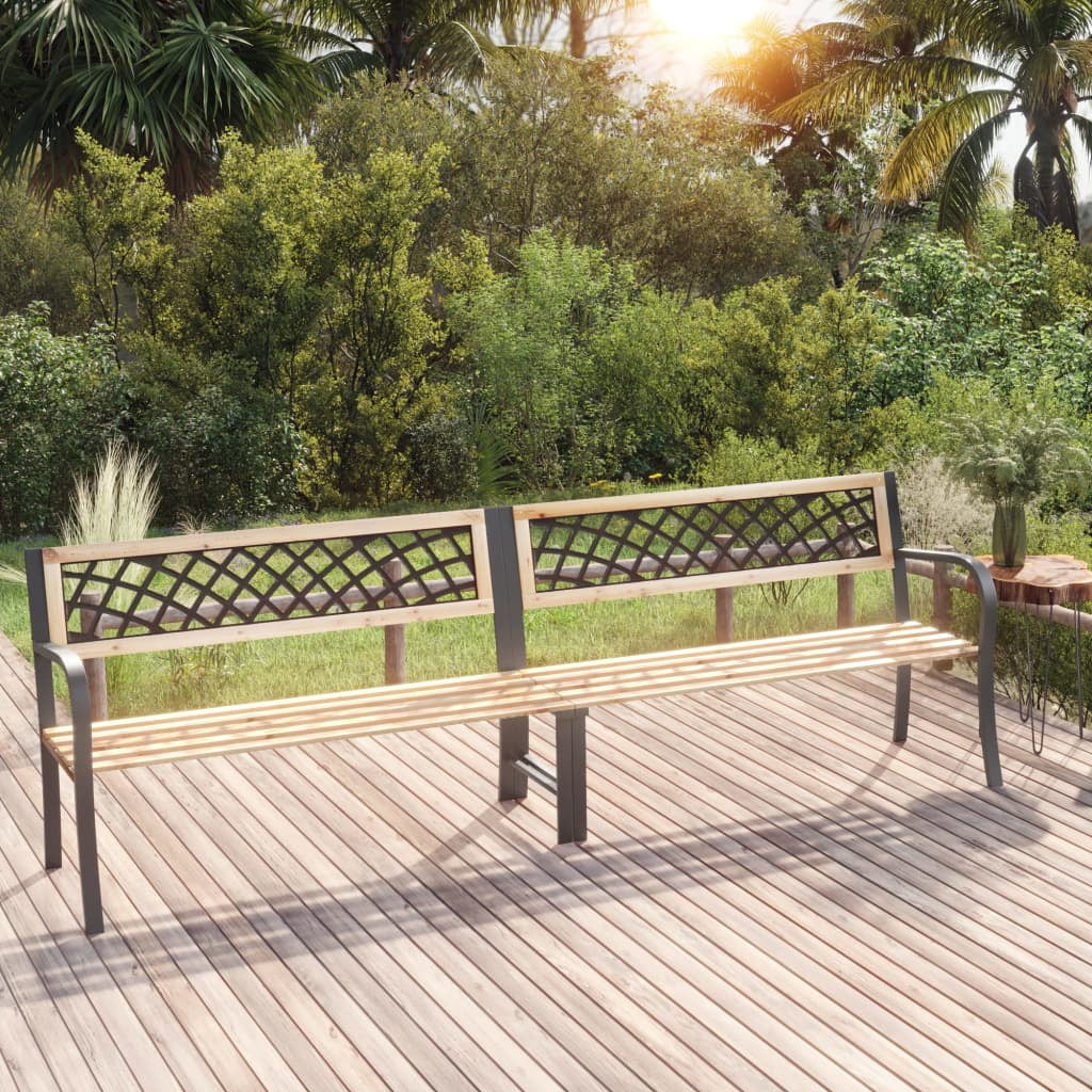 vidaXL Outdoor Patio Bench Outdoor Garden Bench with Backrest Armrests ...