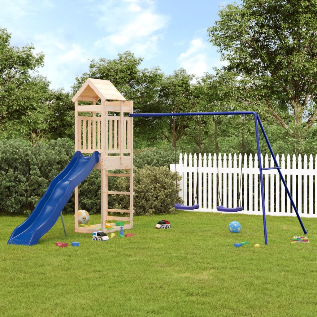 vidaXL Outdoor Playset Solid Wood Pine - Walmart.com