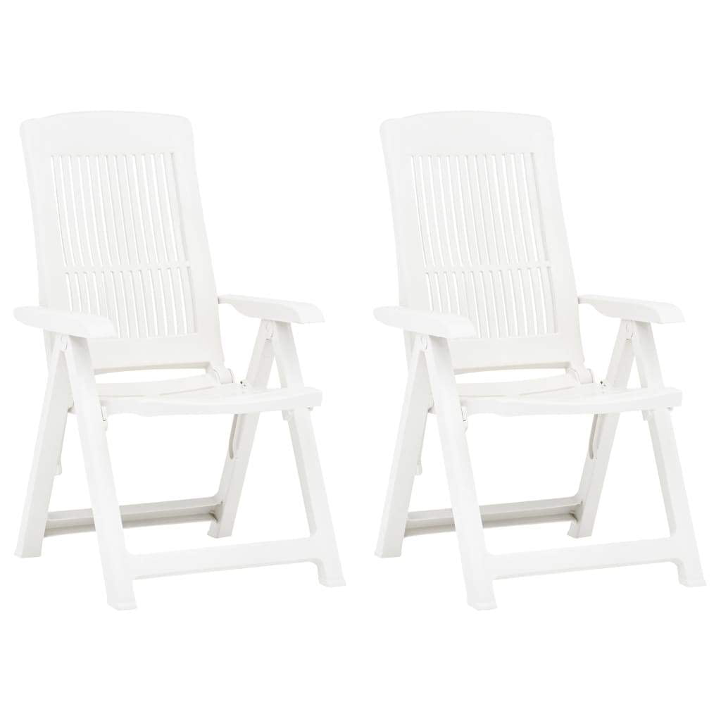 vidaXL Outdoor Recliner Chairs 2 Pcs Reclining Chair with Armrest ...