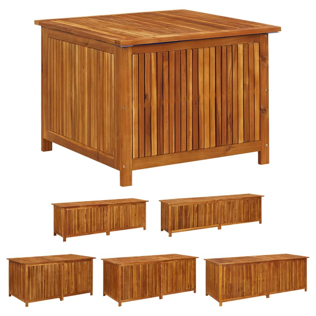 vidaXL Outdoor Storage Wooden Patio Storage Box for Garden Solid Wood ...