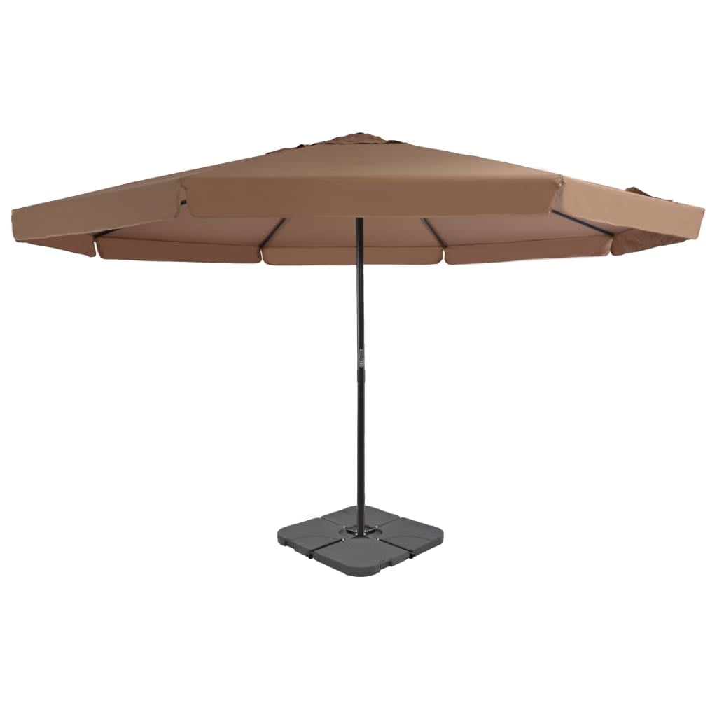 vidaXL Garden Parasol Taupe, Black Aluminum, Steel, Plastic Large ...