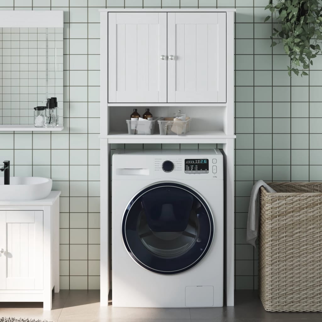 vidaXL Washing Machine Cabinet White Solid pine wood Standard - Walmart.com
