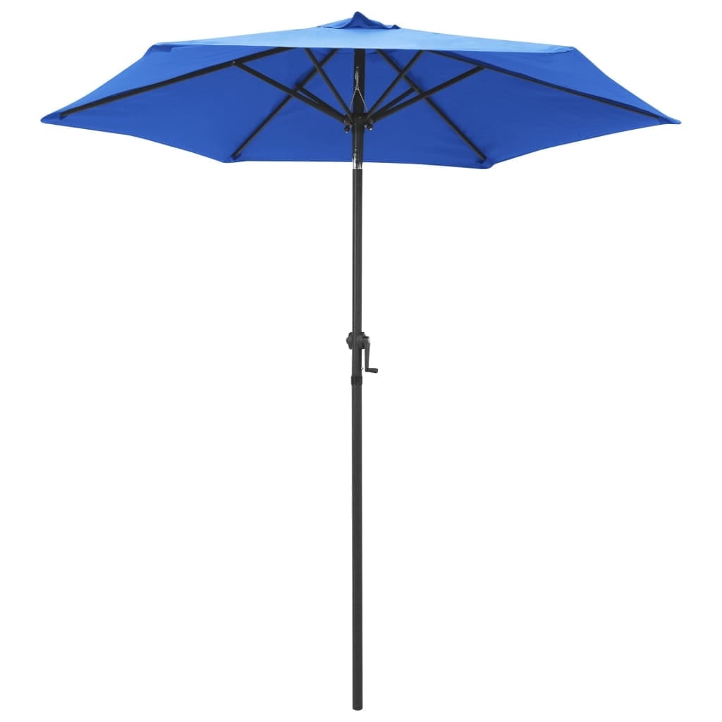 vidaXL Garden Parasol Blue and Dark Grey Polyester, Aluminum Medium ...