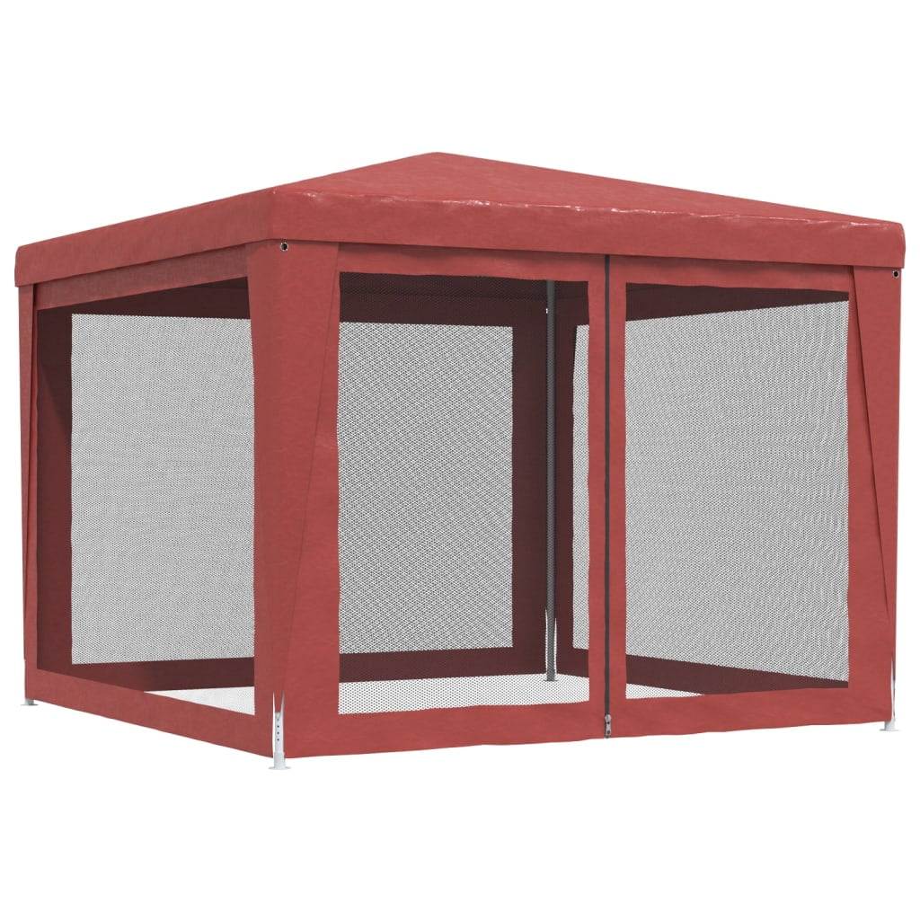 vidaXL Party Tent with 4 Mesh Sidewalls Red 3x3 m HDPE - Walmart.com