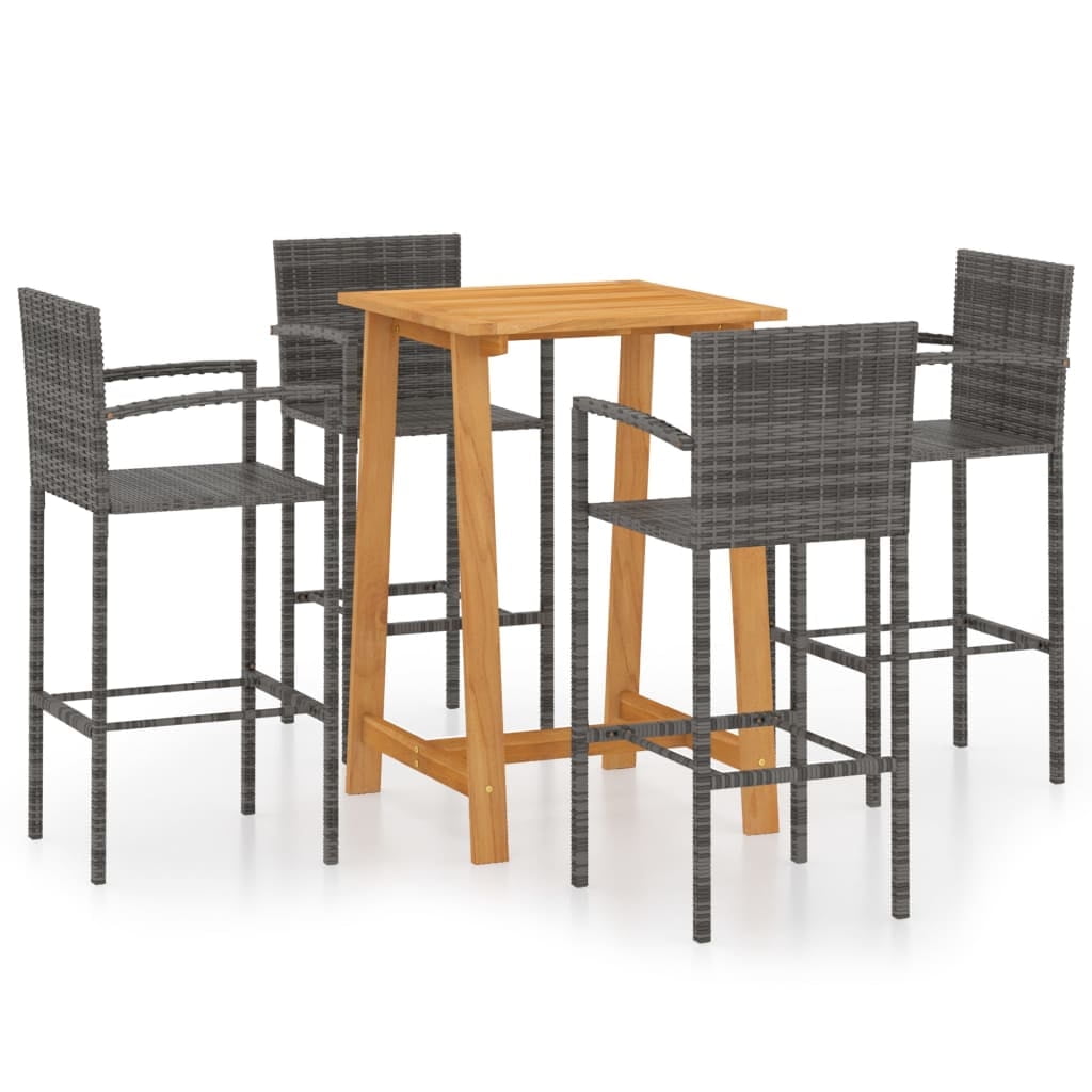 vidaXL Patio Bar Set Bar Table and Stools Patio Furniture Set ...