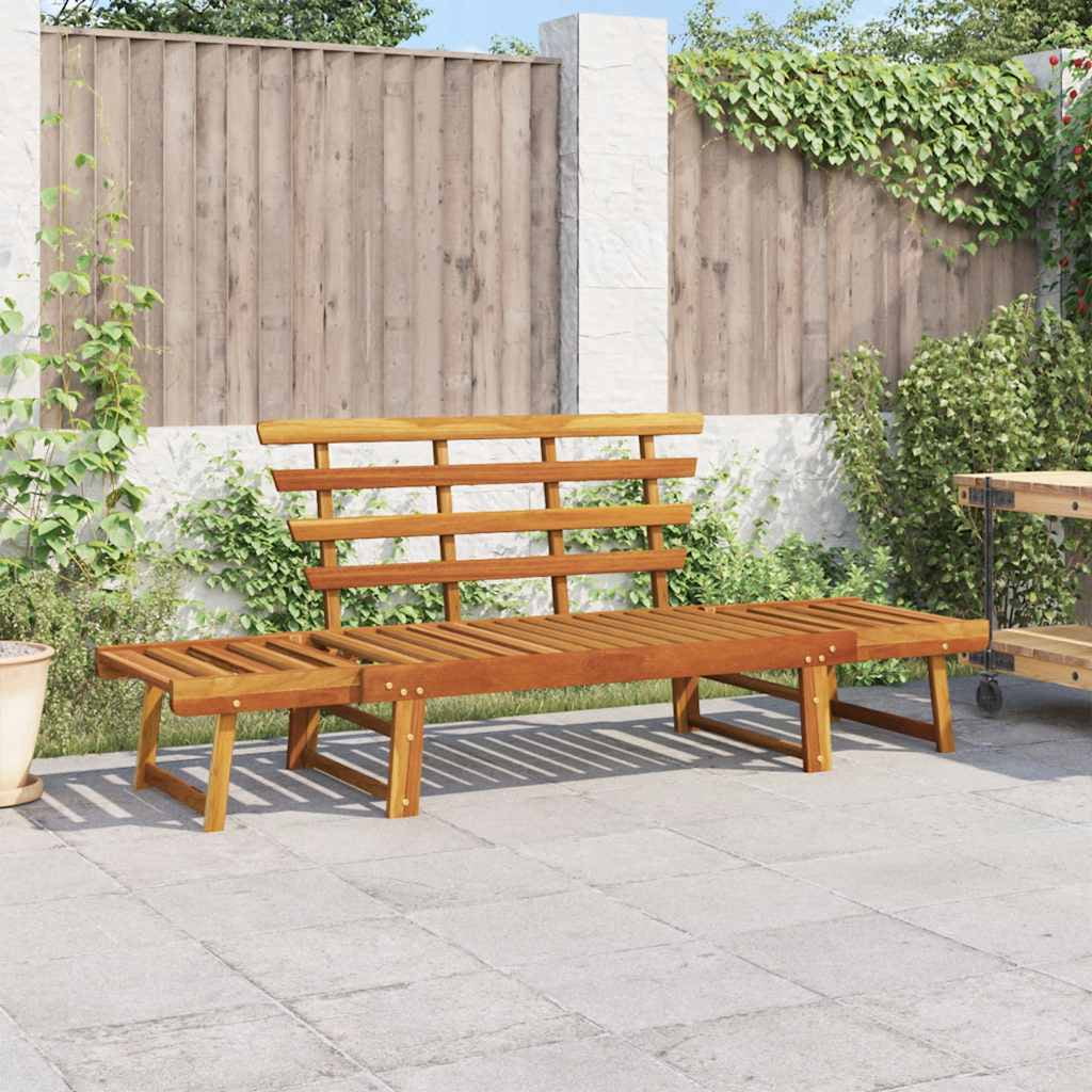 vidaXL Patio Bench Outdoor Garden Bench with Cushions 2-in-1 Solid Wood ...