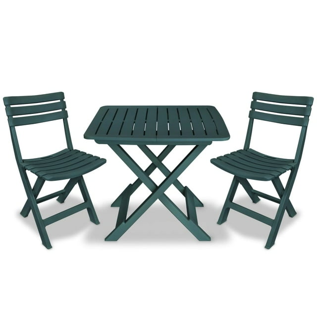 vidaXL Patio Bistro Set 3 Piece Folding Table and Chairs Furniture ...