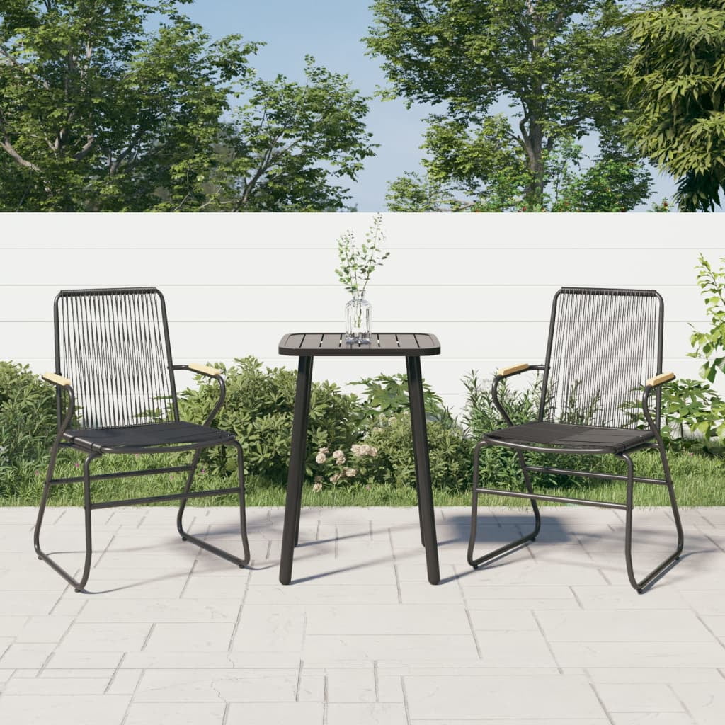 vidaXL Patio Chairs 2 pcs Black 22.8"x23.2"x33.7" PVC Rattan - Walmart.com