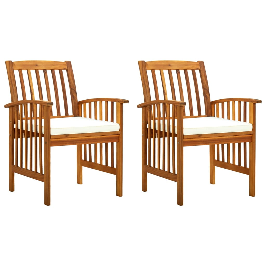 vidaXL Patio Dining Chairs Outdoor Patio Chair with Cushions Solid Wood ...