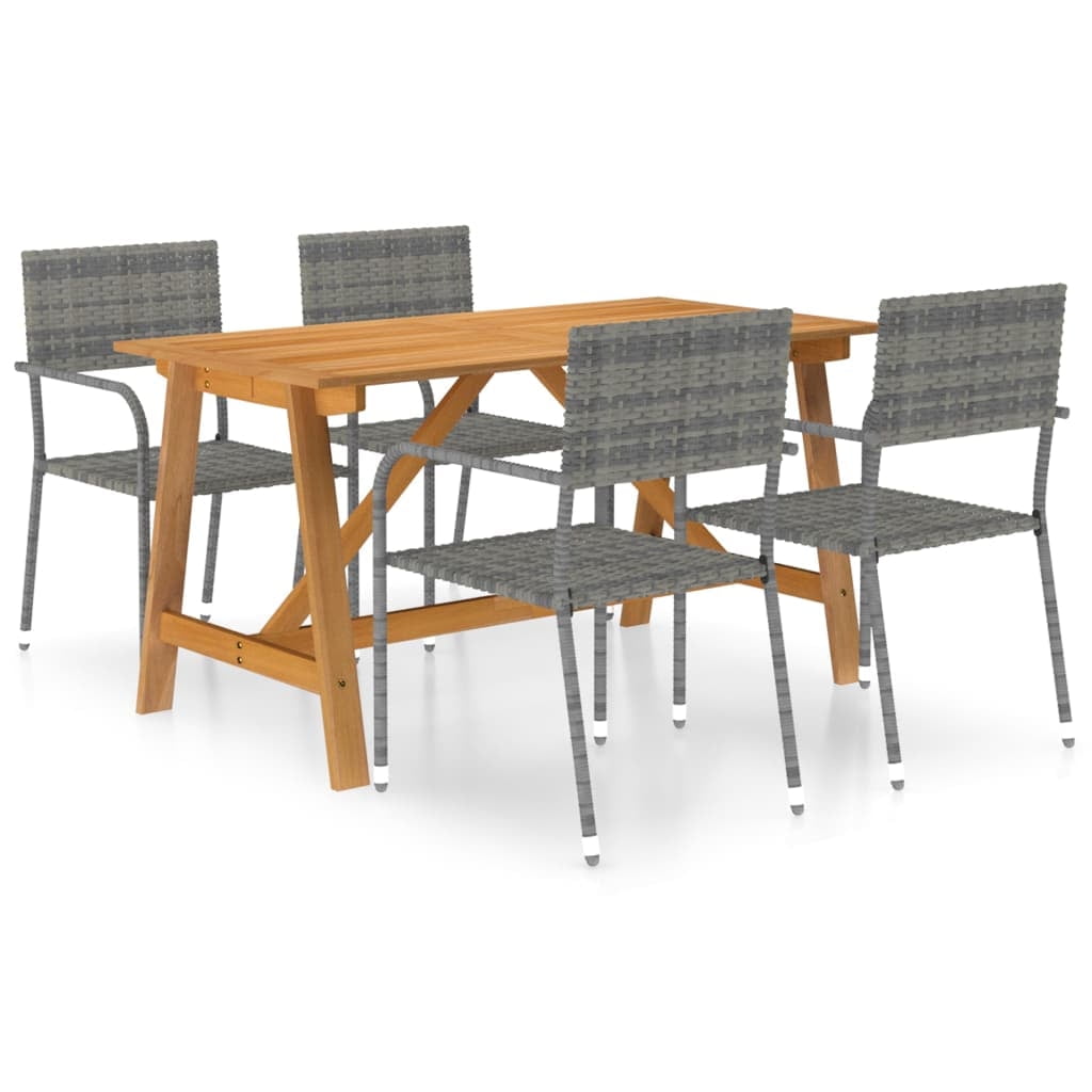 vidaXL Patio Dining Set 5 Piece Dining Table and Chairs Patio ...