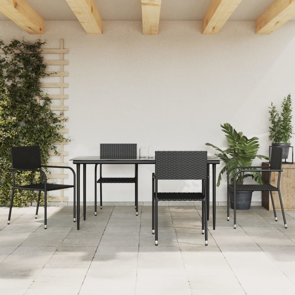 vidaXL Patio Dining Set Wicker Outdoor Dining Table and Chair ...