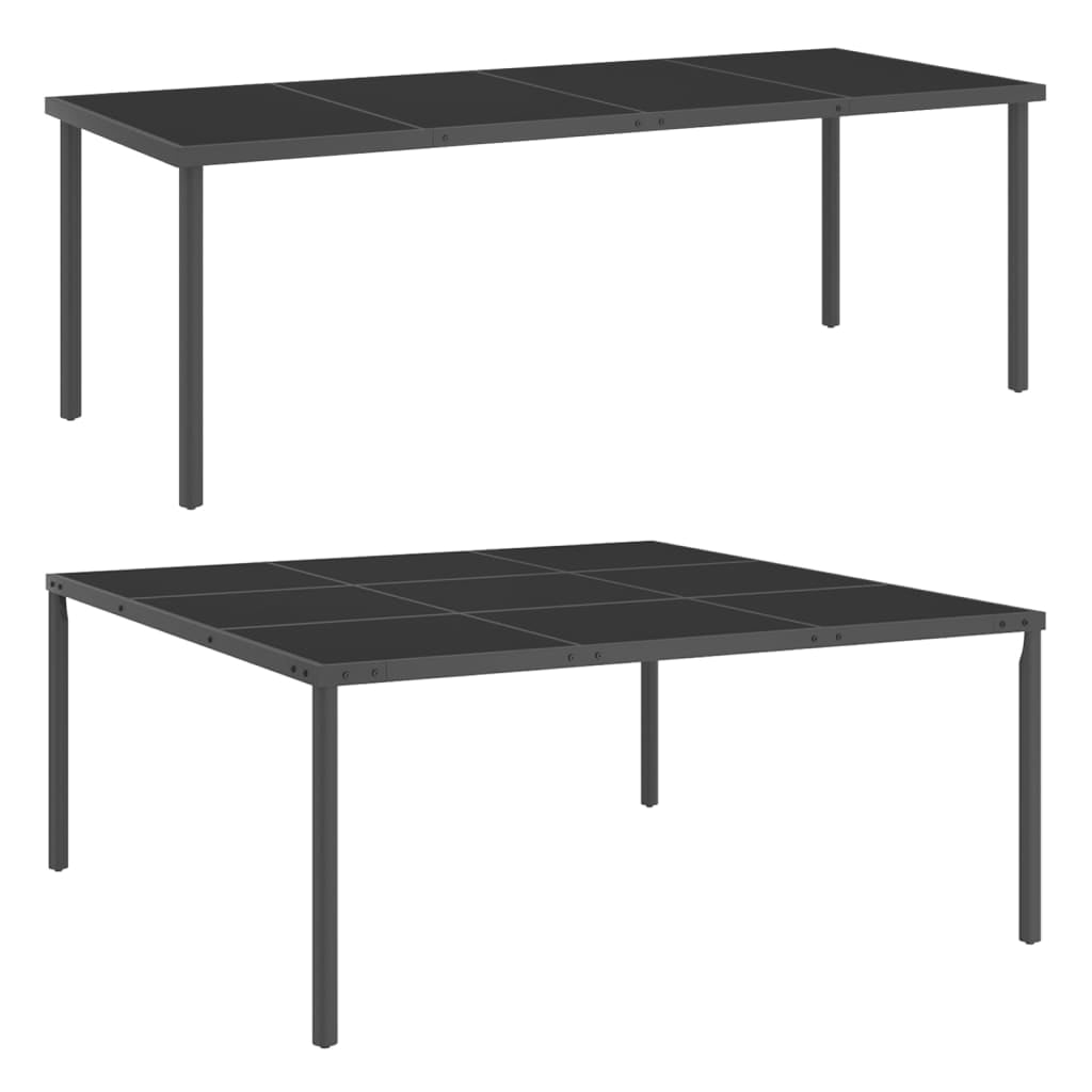 vidaXL Patio Dining Table Anthracite Table 66.9"x66.9"x28.3"/86.6"x35.4 ...