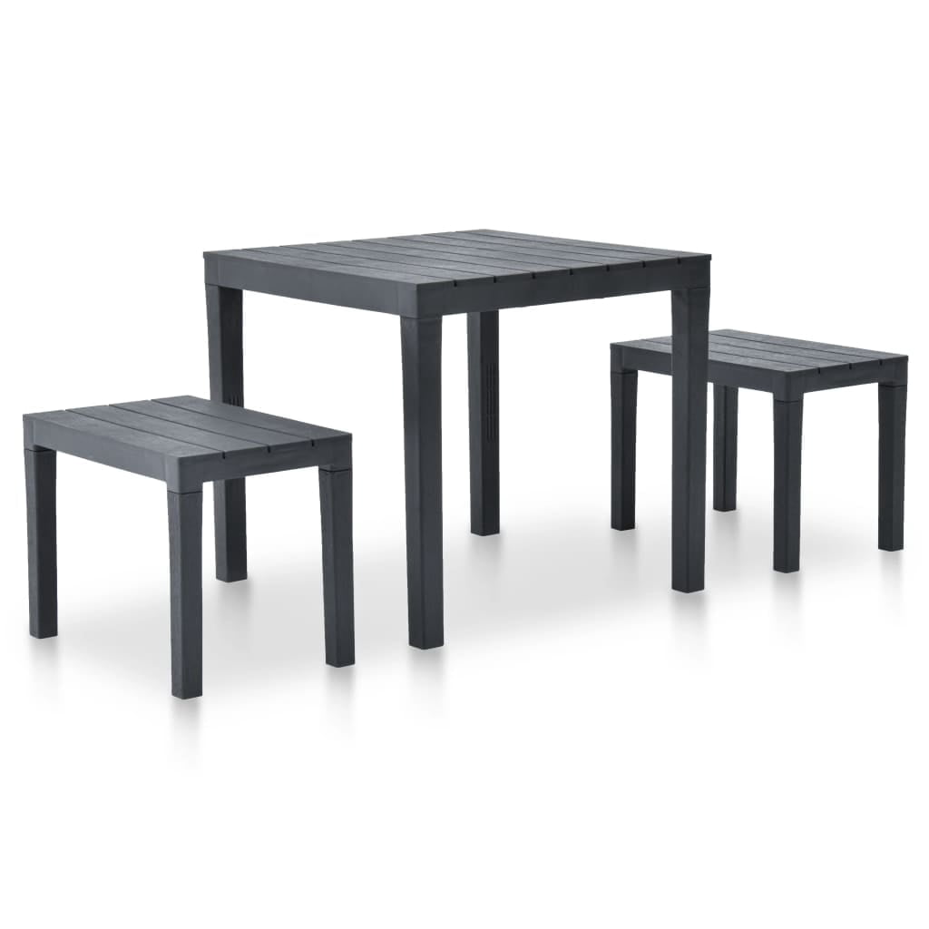 vidaXL Patio Furniture Set 3 Piece Outdoor Bench and Table Dining Set ...
