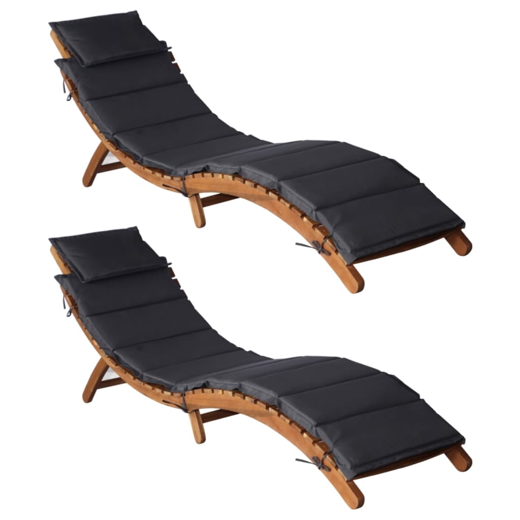 vidaXL Patio Lounge Chair Outdoor Sunbed Folding Sunlounger Solid ...