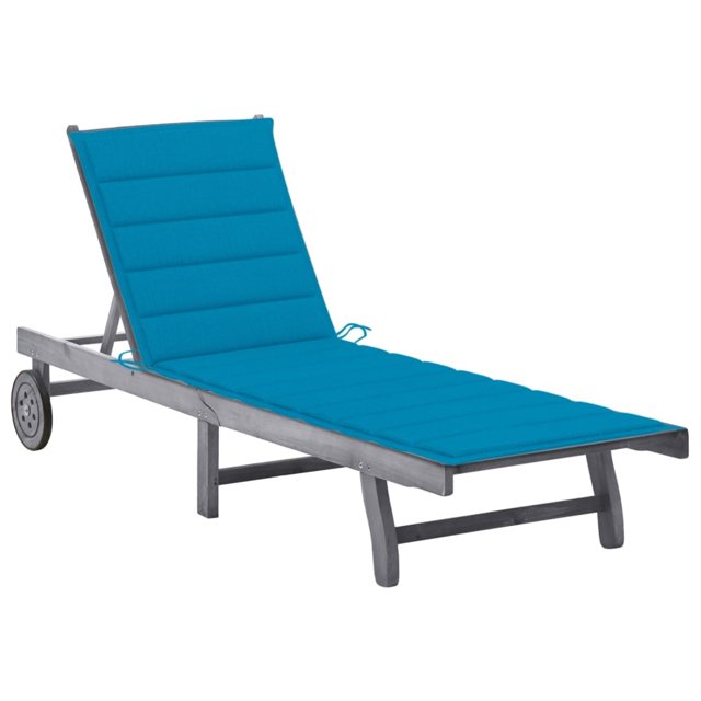 vidaXL Patio Lounge Chair Sunbed Sunlounger with Cushion Solid Acacia ...