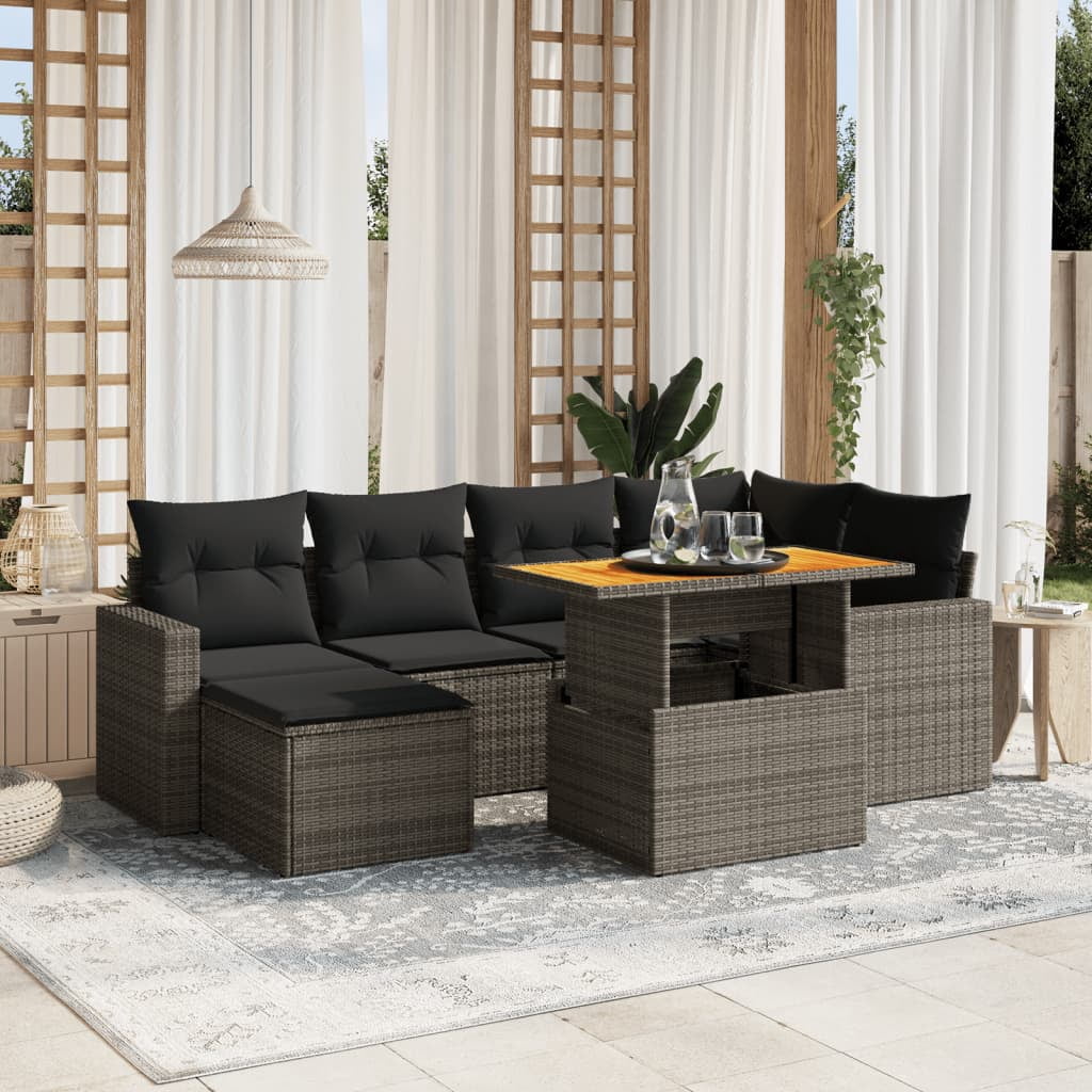 vidaXL Patio Sofa Set Adjustable Feet Garden Sofa Set Rectangular ...