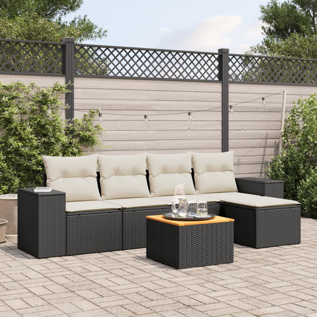 vidaXL Patio Sofa Set Black PE rattan Large Modular Patio Sofa Set ...