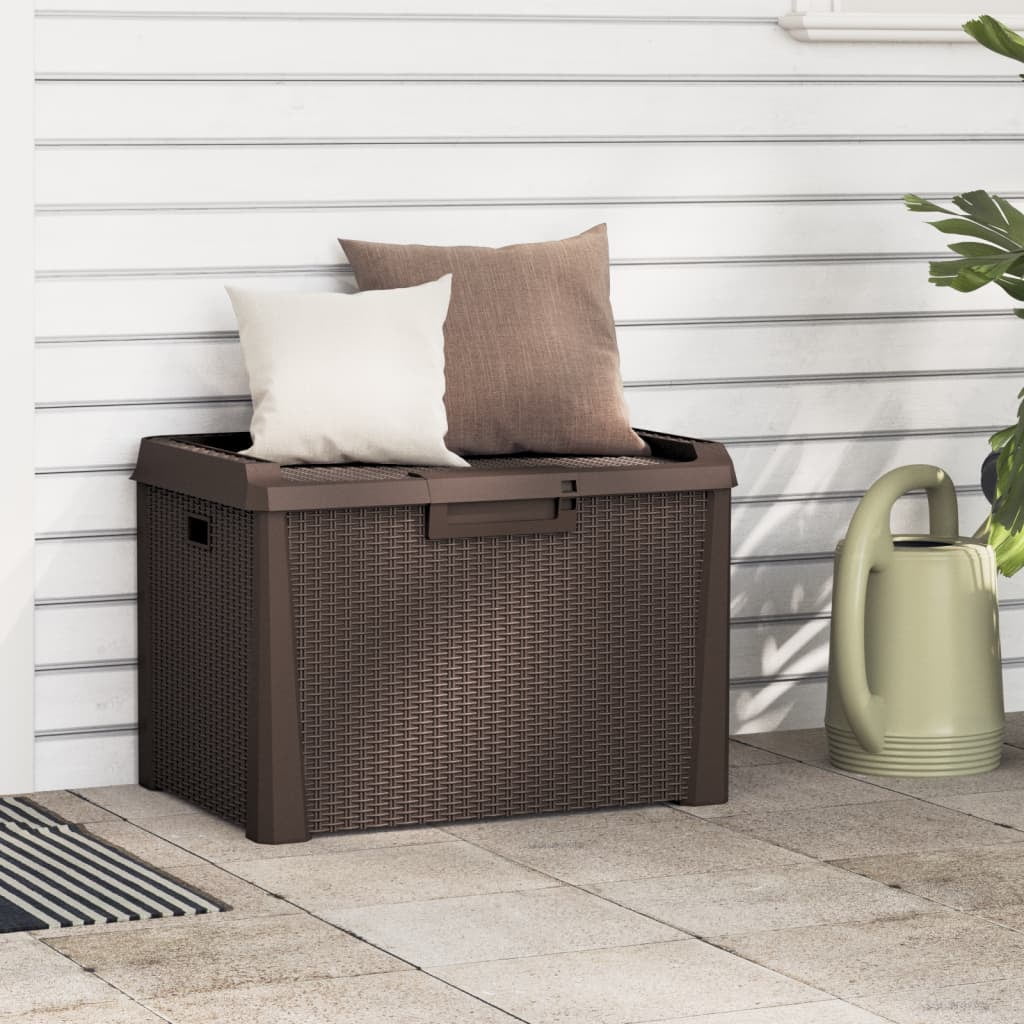 vidaXL Patio Storage Box Brown 33 gal PP - Walmart.com